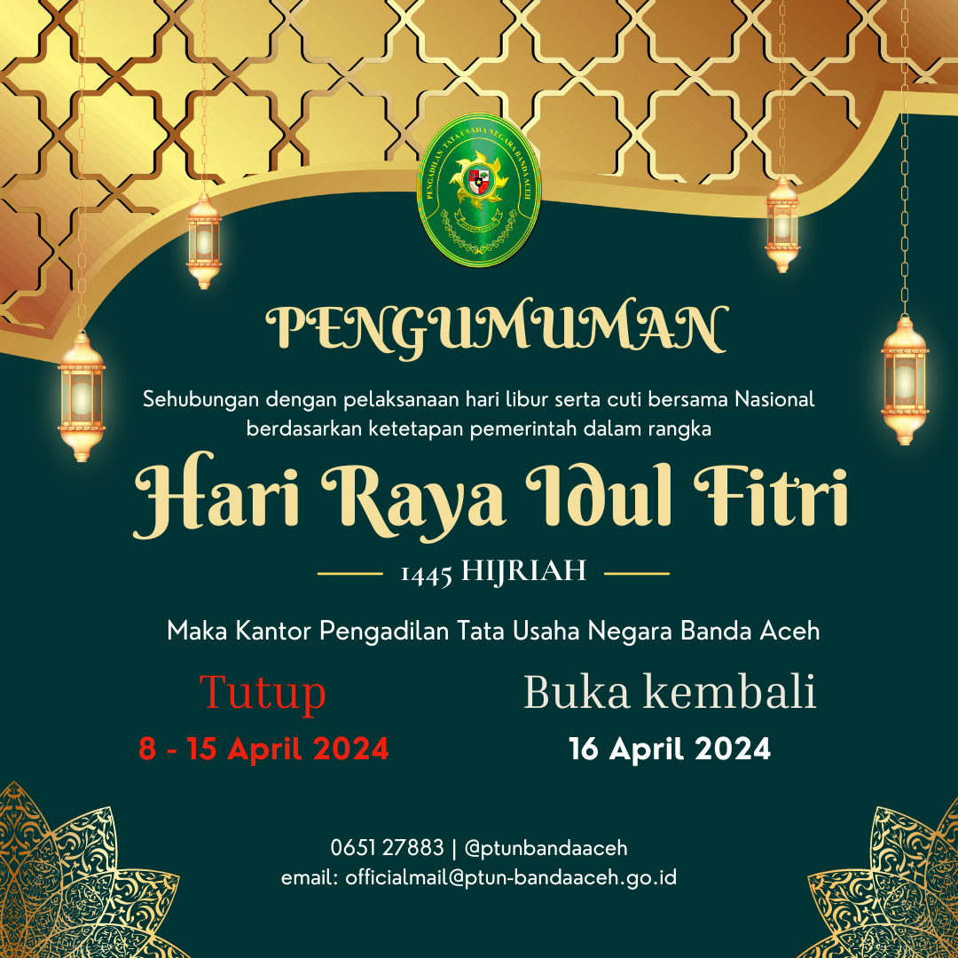 Pengumuman Libur Cuti Bersama Nasional dalam rangka Hari Raya Idul ...